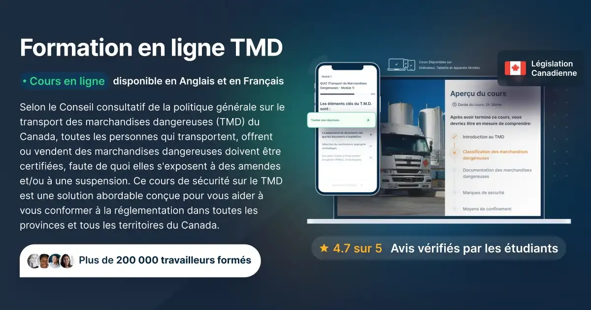 TMD Cours de formation en ligne et certification