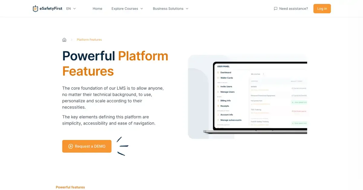 eSafetyFirst Platform Features