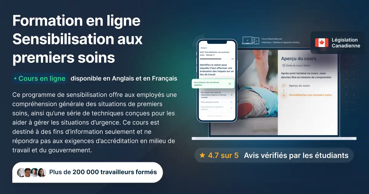 Sensibilisation aux premiers soins Cours en ligne