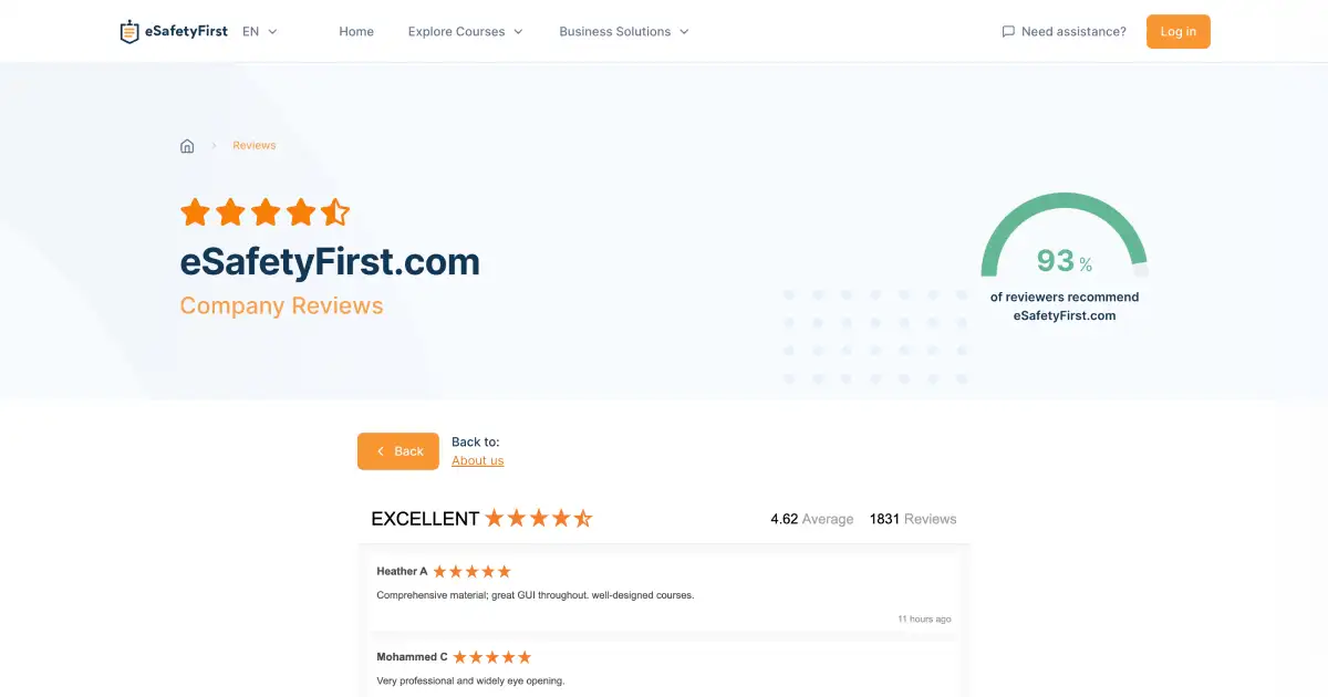 eSafetyFirst Learners Verified Reviews