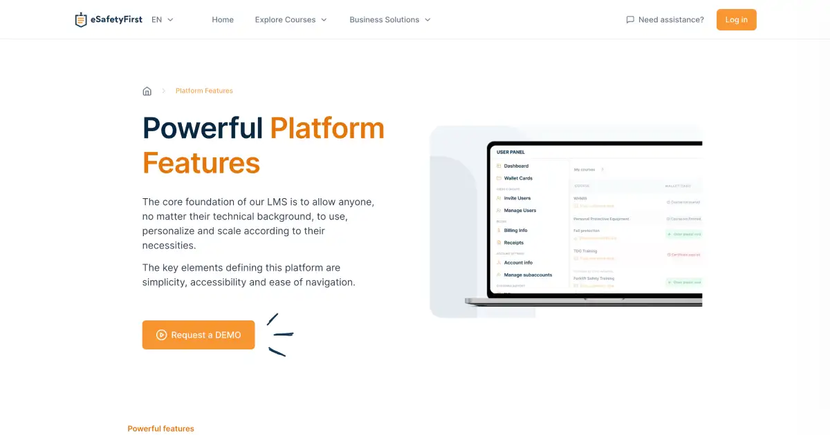 eSafetyFirst Platform Features